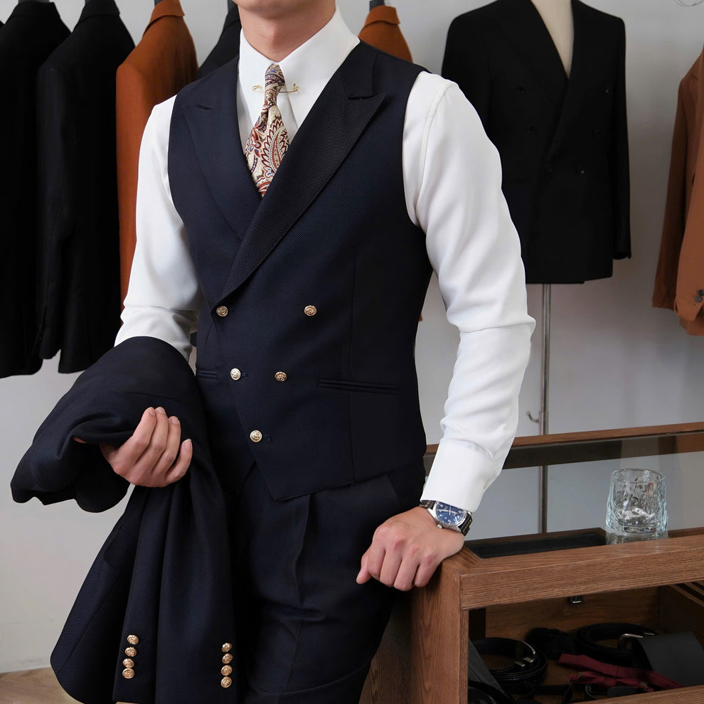 Jet Navy Milano Suit (Includes: Jacket + Waistcoat + Trousers) – HAROLD