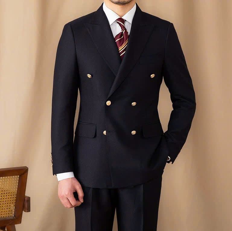 Milano Black Double-Breasted Suit – HAROLD