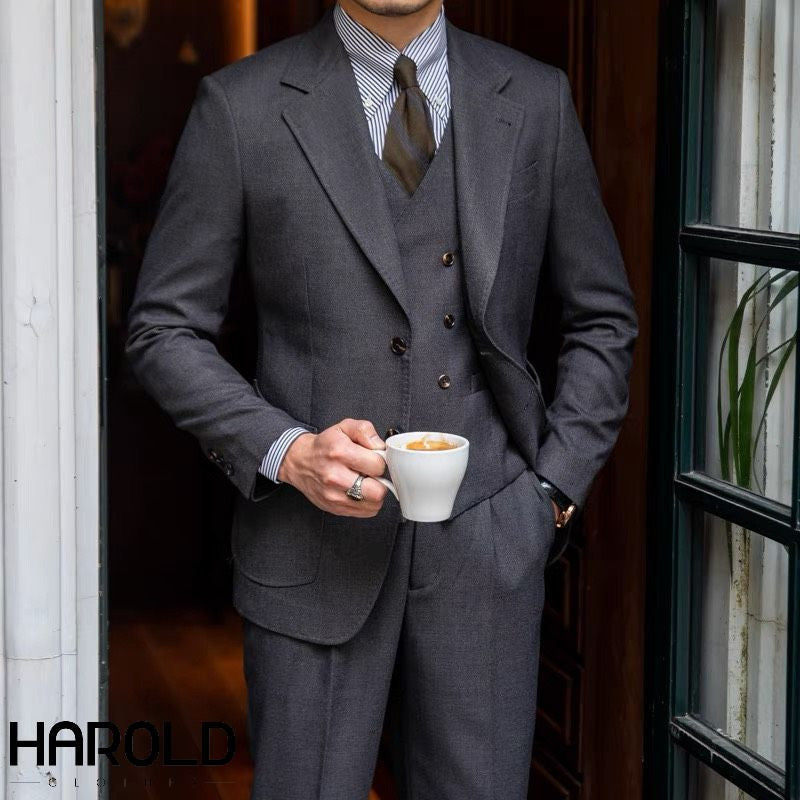 Three-Piece Charcoal Suit – HAROLD